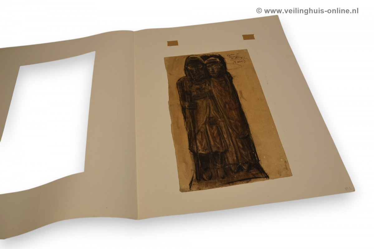 Veilinghuis-Online - kavel-details Houtskooltekening - Jan Vink