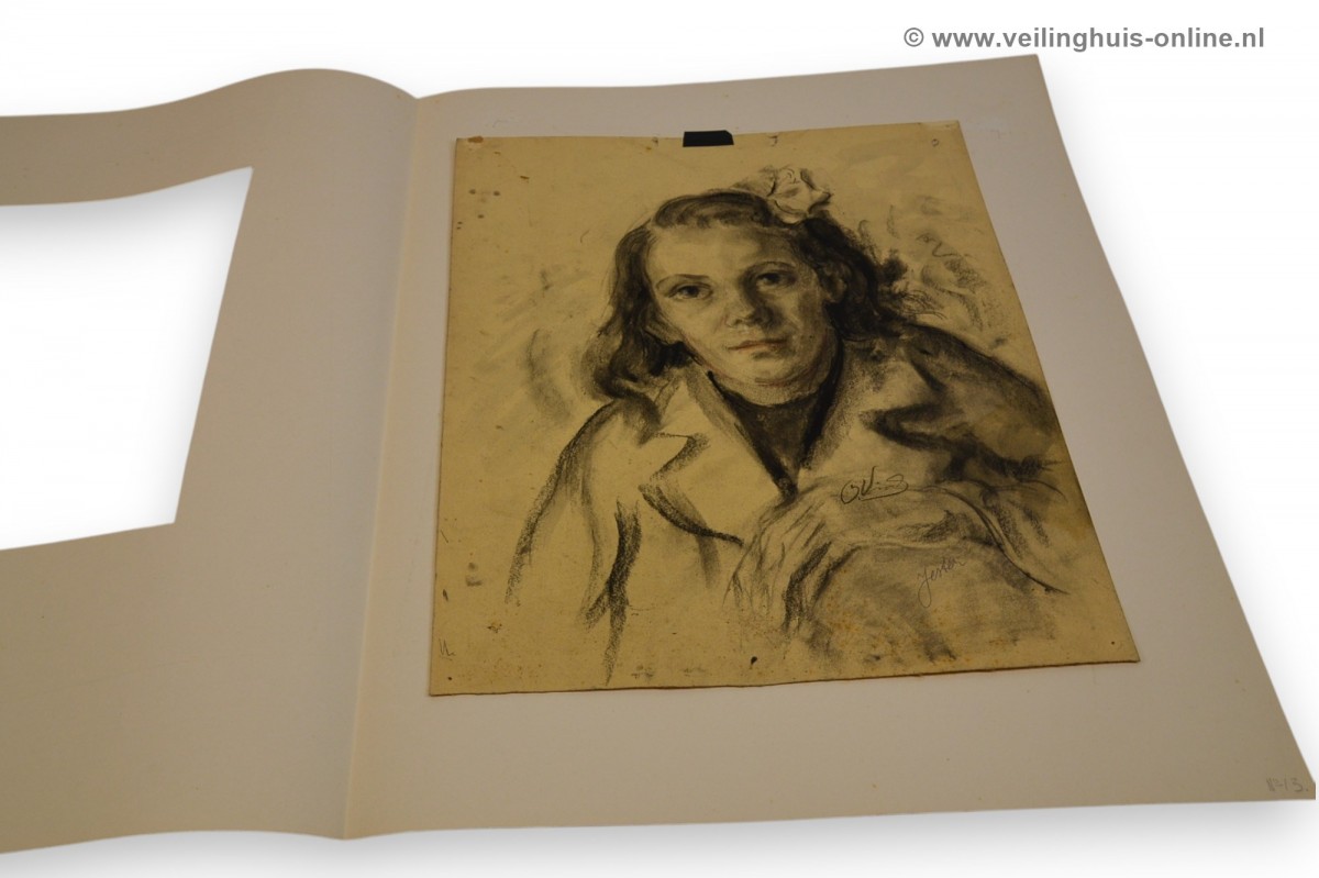 Veilinghuis-Online - kavel-details Houtskooltekening - Jan Vink