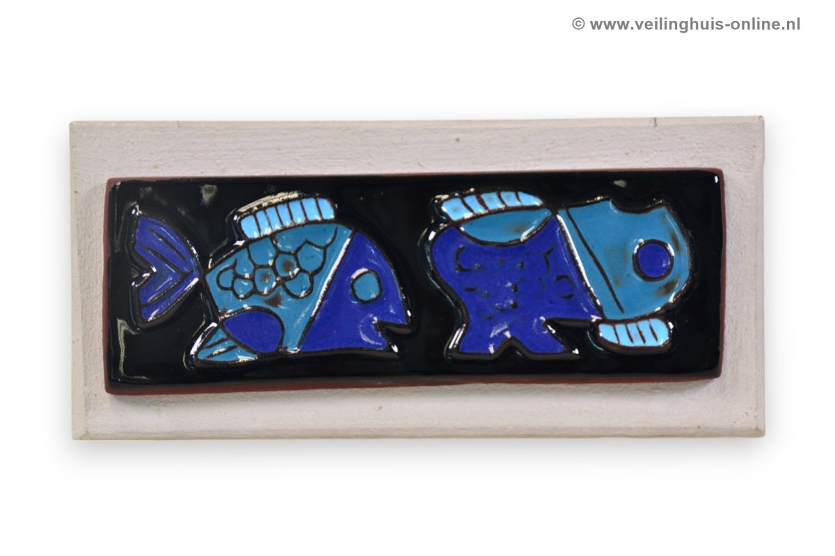 Veilinghuis-Online - kavel-details Keramiek Art - Tegel op hout